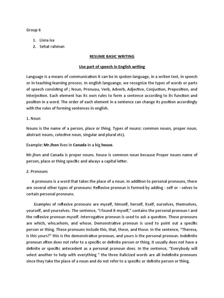 Use Part of Speech in English Writing | PDF | Pronoun | Adverb