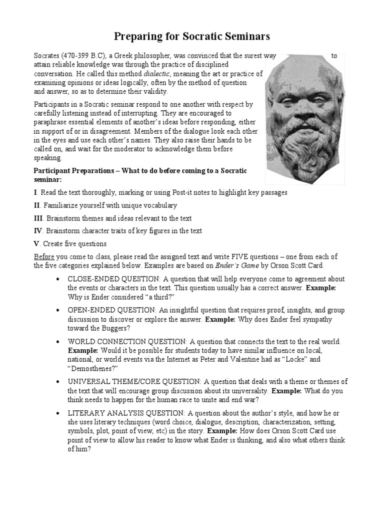 Socratic Seminar Questions | PDF