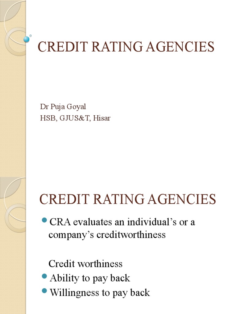 Credit Rating Agencies | PDF