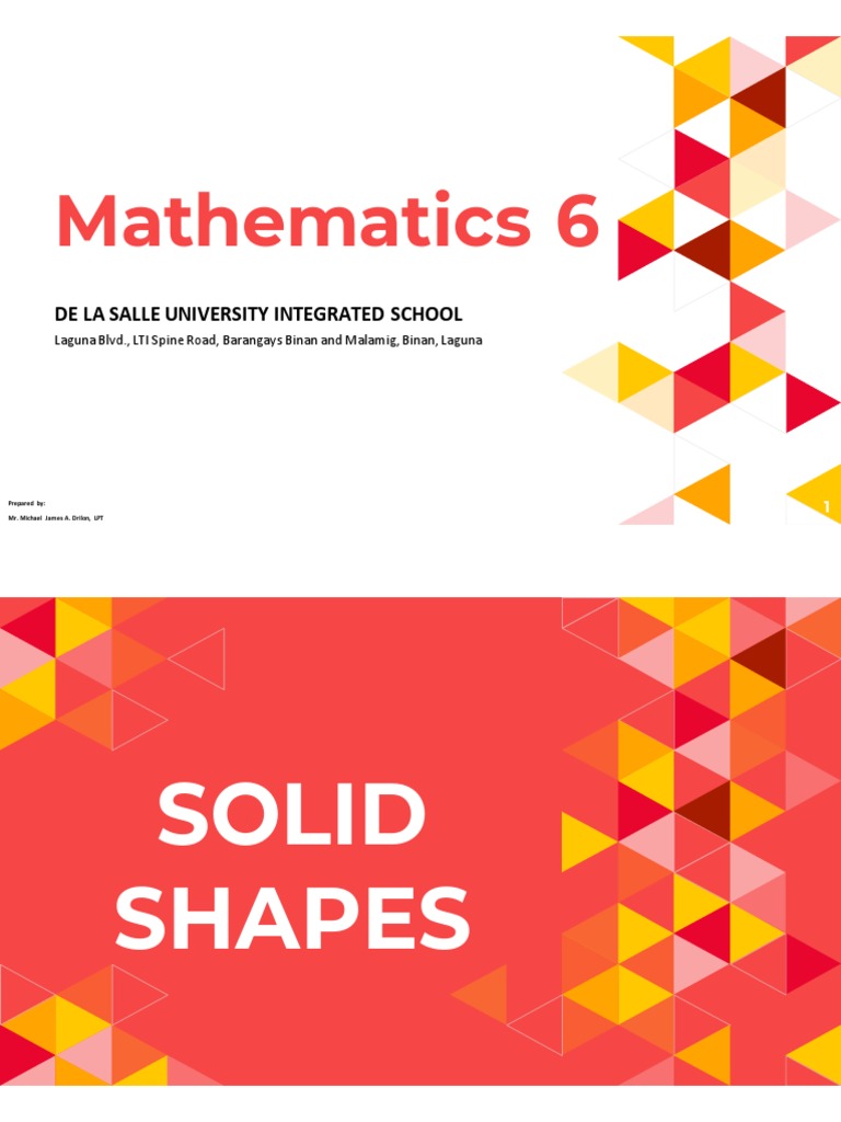Mathematics 6: Solid Shapes | PDF | Shape | Vertex (Geometry)