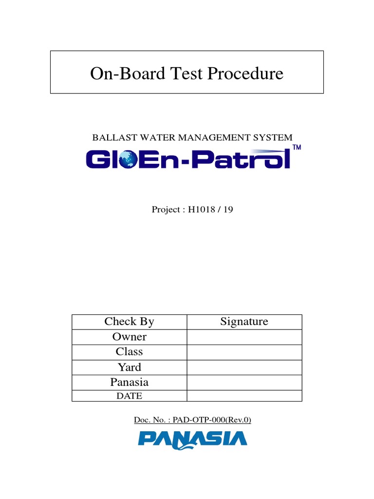Ballast Water System Test Guide | PDF | Pump | Valve