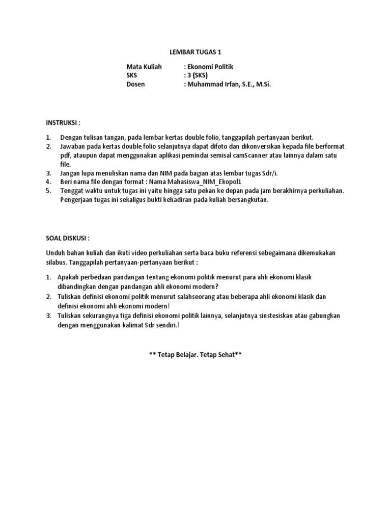 Lembar Tugas 1 | PDF