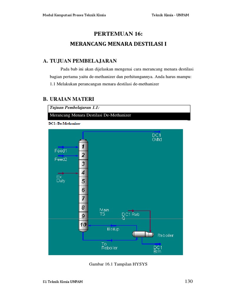 Pertemuan Ke-16 - Merancang Menara Destilasi I | PDF