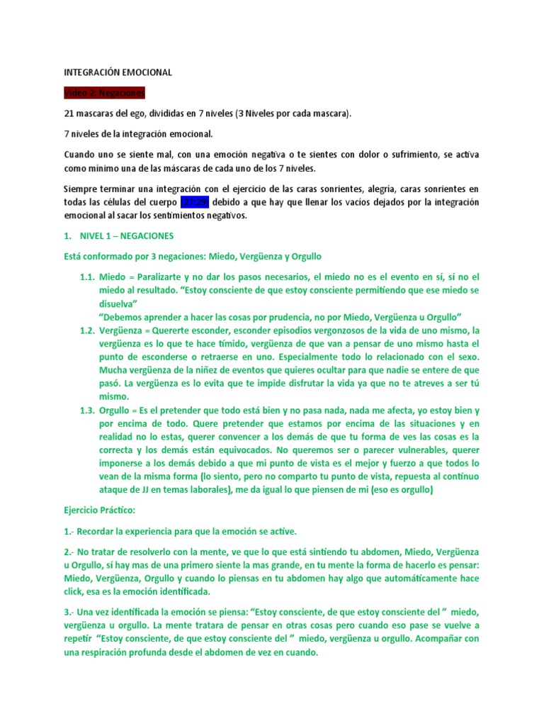 Integración Emocional | PDF | Vergüenza | Las emociones