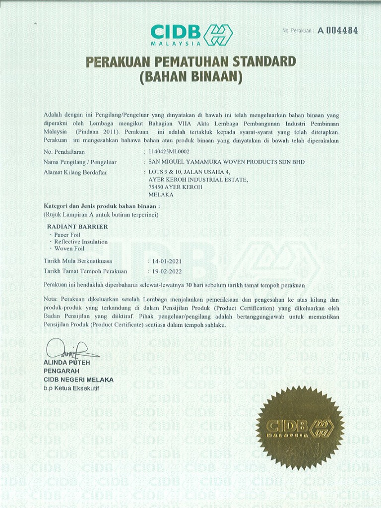 Cidb - 20.02.21-19-02.22 | PDF