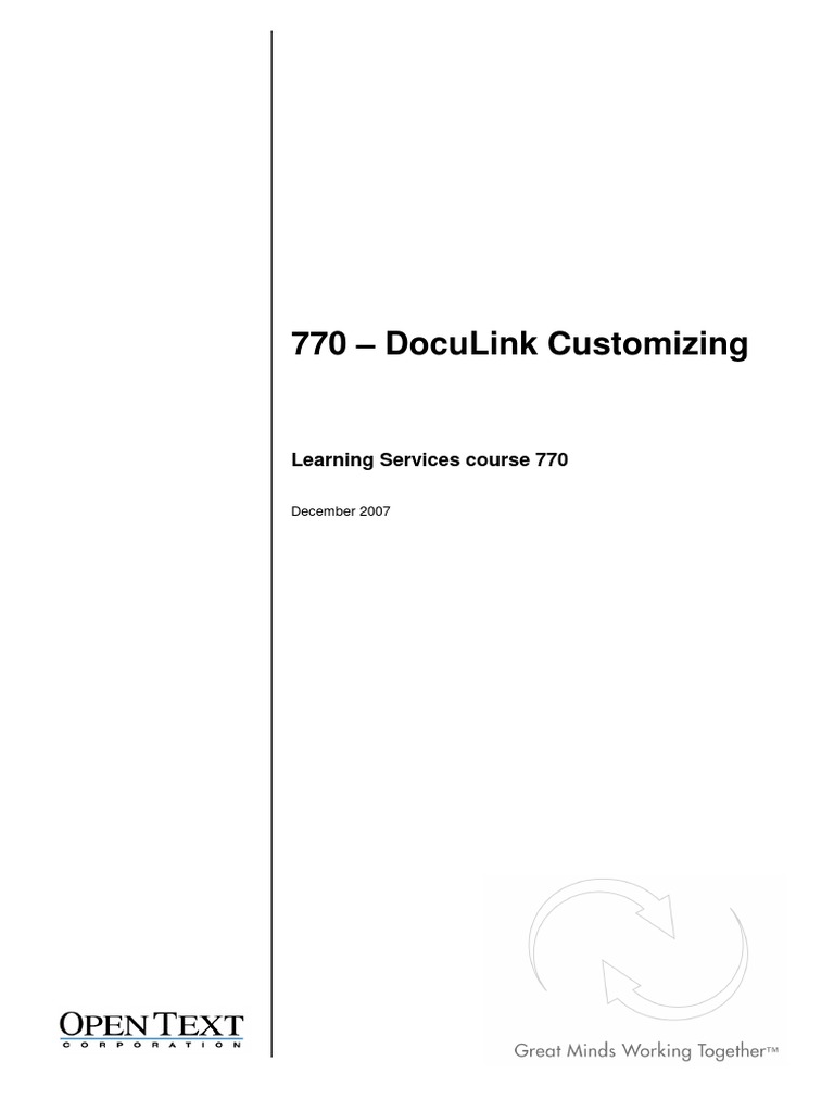 770 DocuLink Customizing | PDF | Object (Computer Science) | Computer Science