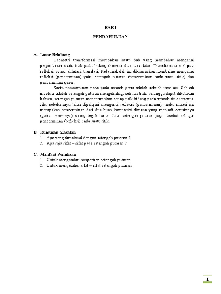 Setengah Putaran dalam Geometri Transformasi | PDF