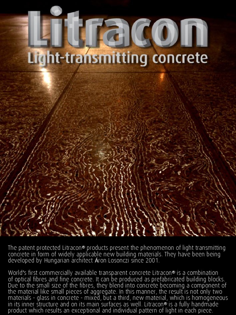 Litracon Flyer 2010 EN | PDF | Fibers | Concrete