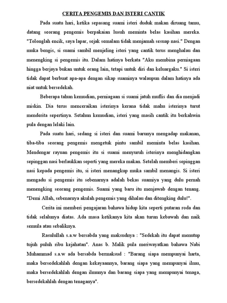 Pengemis, Istri Cantik, dan Pelajaran Hidup | PDF