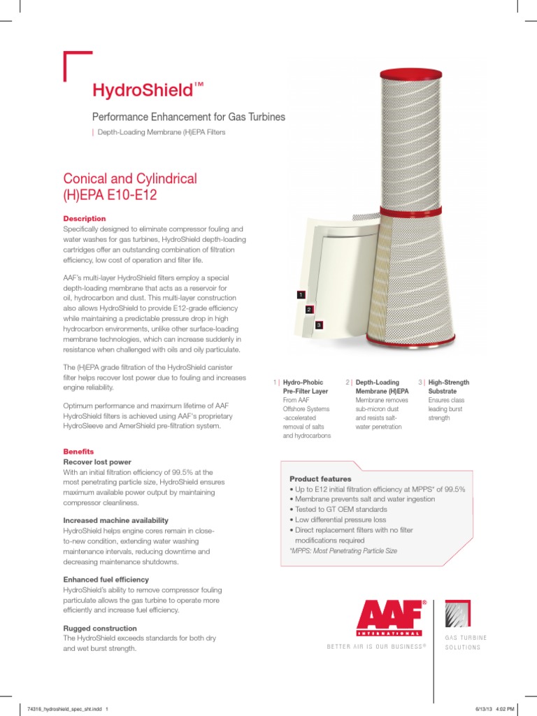 Hydroshield: Conical and Cylindrical (H) Epa E10-E12 | PDF | Membrane ...