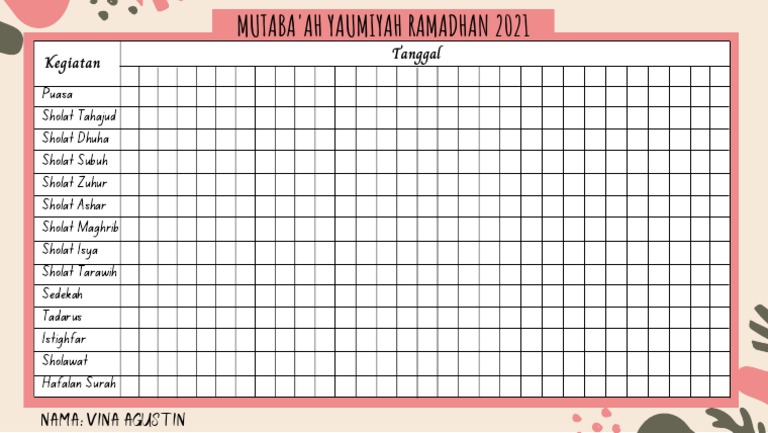 Mutaba'Ah Yaumiyah Ramadhan 2021 | PDF