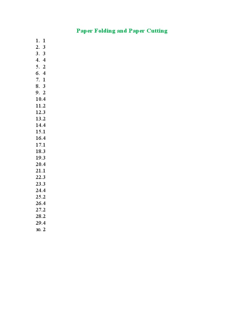 Paper Folding and Paper Cutting | PDF