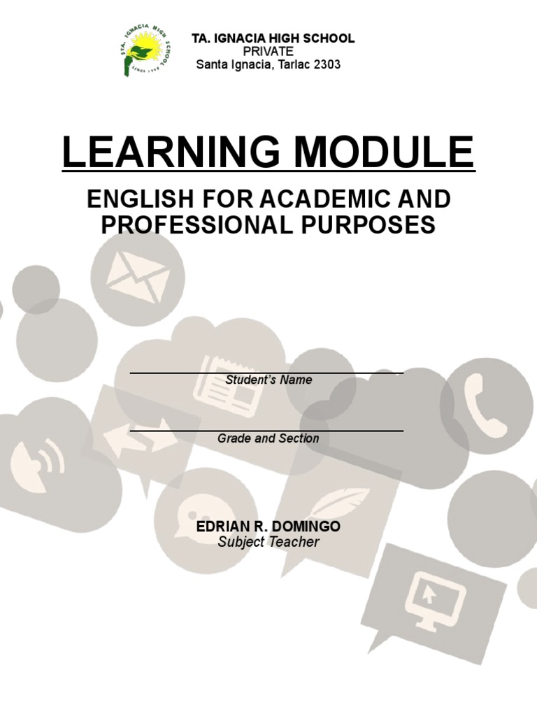 Learning Module: English For Academic and Professional Purposes | PDF ...
