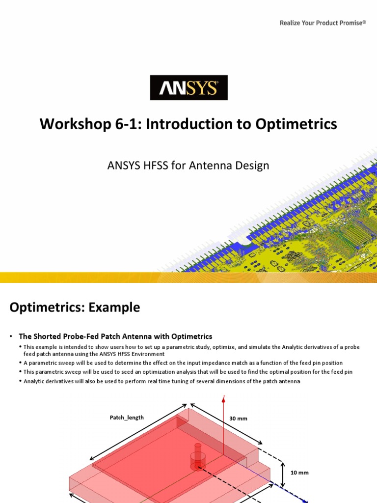 Workshop 6-1: Introduction To Optimetrics: ANSYS HFSS For Antenna Design | PDF | Mathematical ...
