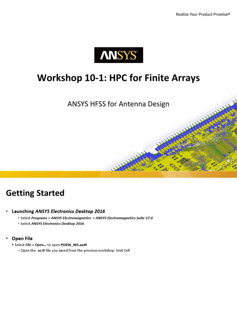 Workshop 10 1 Hpc For Finite Arrays Ansys Hfss For Antenna Design Download Free Pdf 