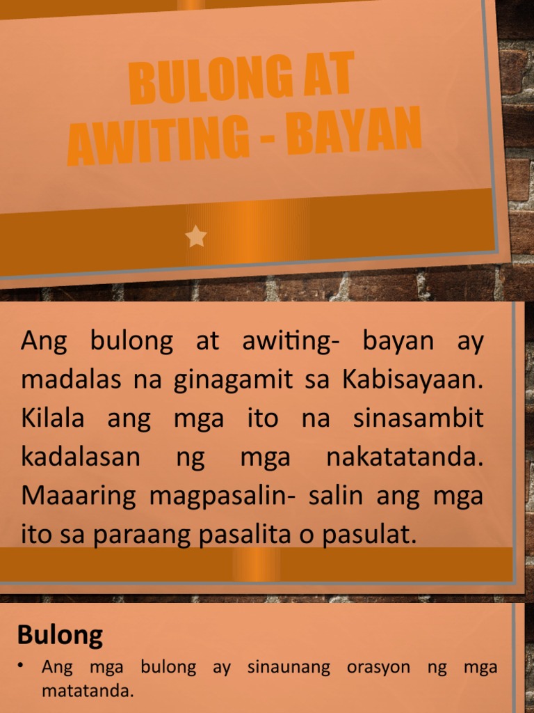 Bulong at Awiting - Bayan Grade 7 Dec 1 | PDF