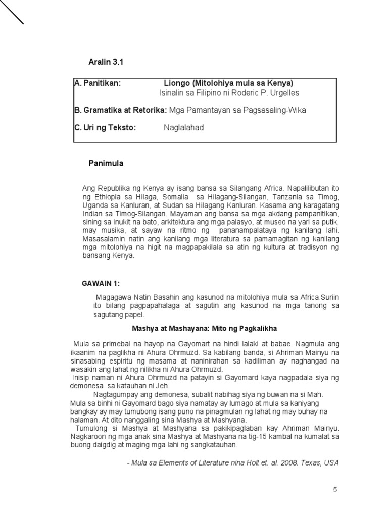 Grade 10 LM Filipino 10 - Quarter 3 | PDF