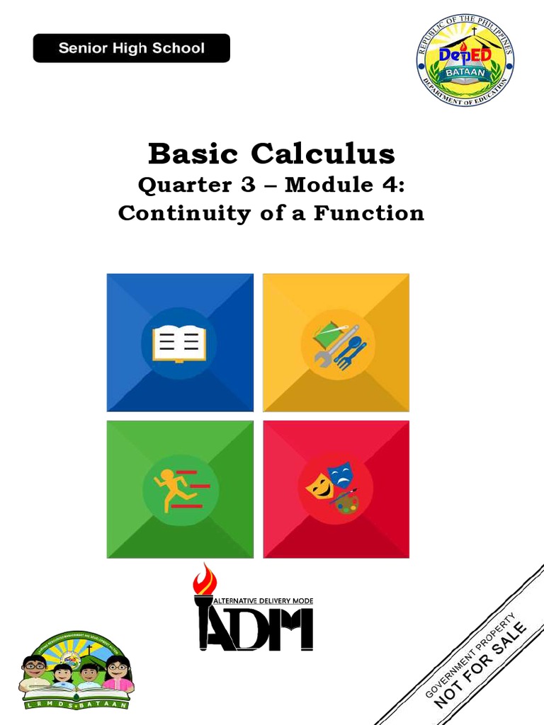 Basic Calculus: Quarter 3 - Module 4: Continuity of A Function | PDF | Function (Mathematics ...