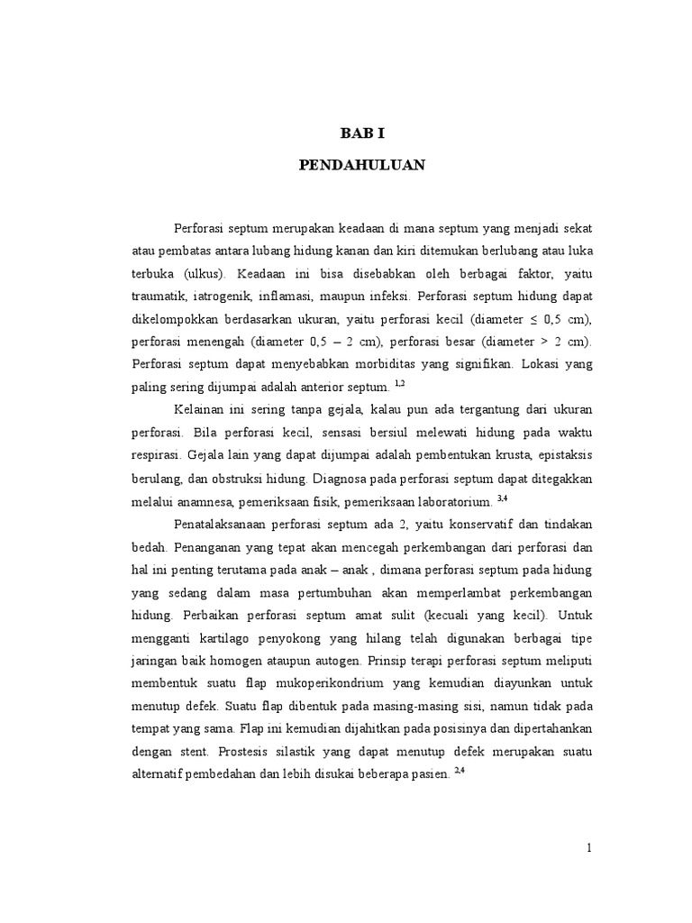 Perforasi Septum: Penyebab dan Penanganan | PDF