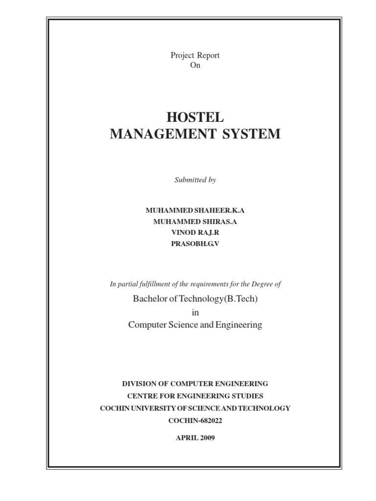 Hostel Management System | PDF | Php | Adobe Dreamweaver