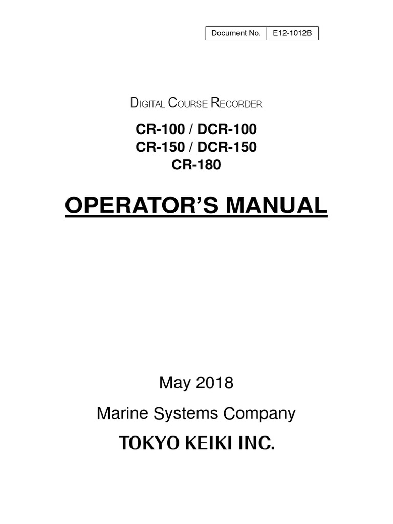 CR-100 Course Recorder | PDF | Electrical Wiring | Manufactured Goods