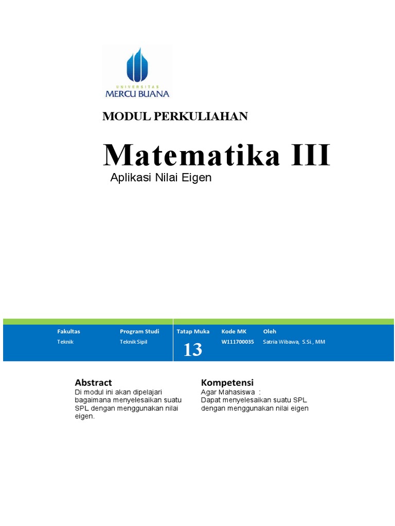 Modul TM13 Matematika III | PDF