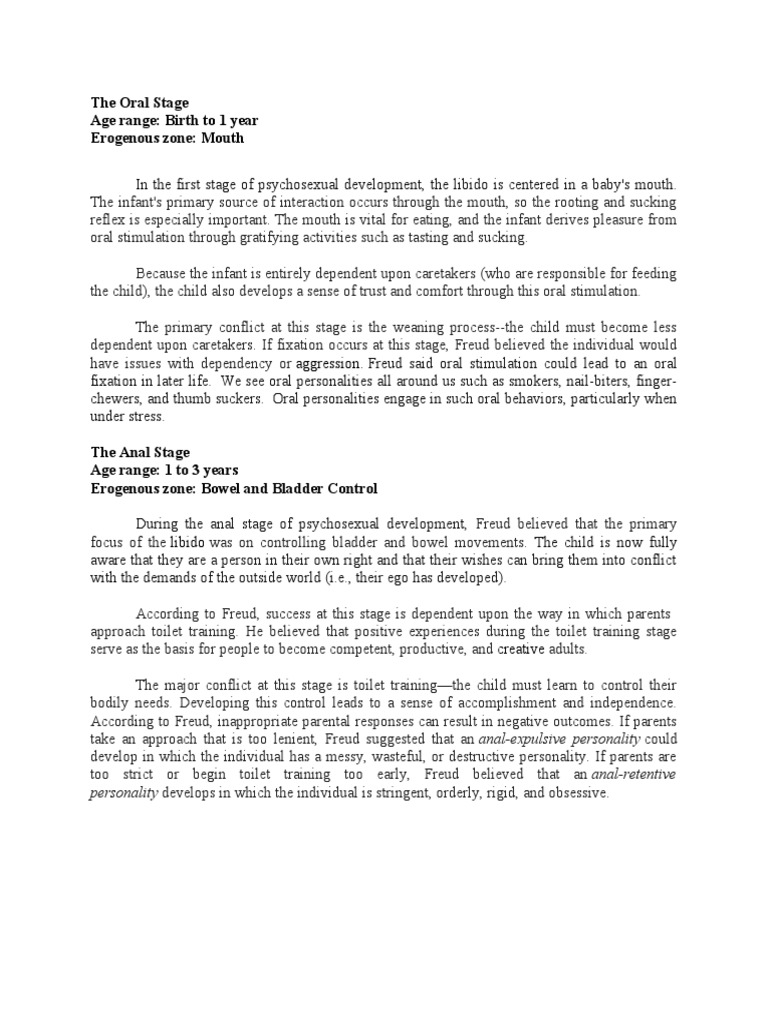 5 Stages of Development Sigmund Freud | PDF | Oedipus Complex | Id