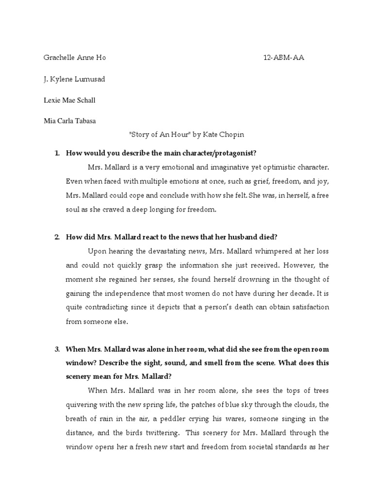 Story of An Hour by Kate Chopin | PDF