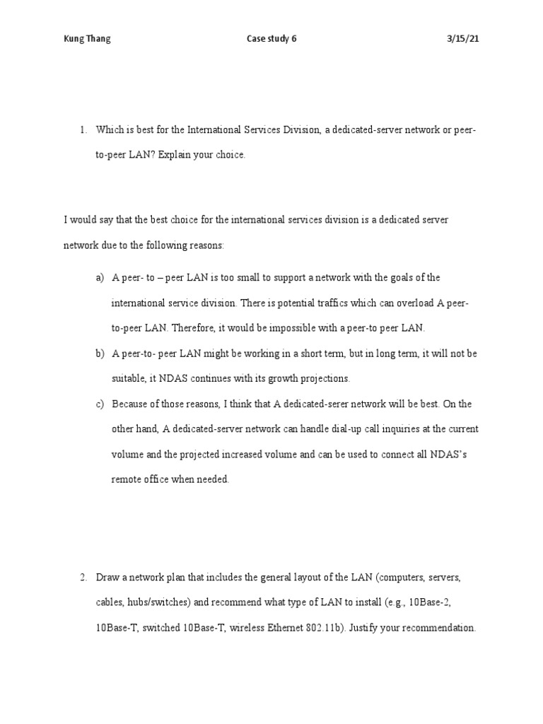 Case Study 6 | PDF | Local Area Network | Computer Network