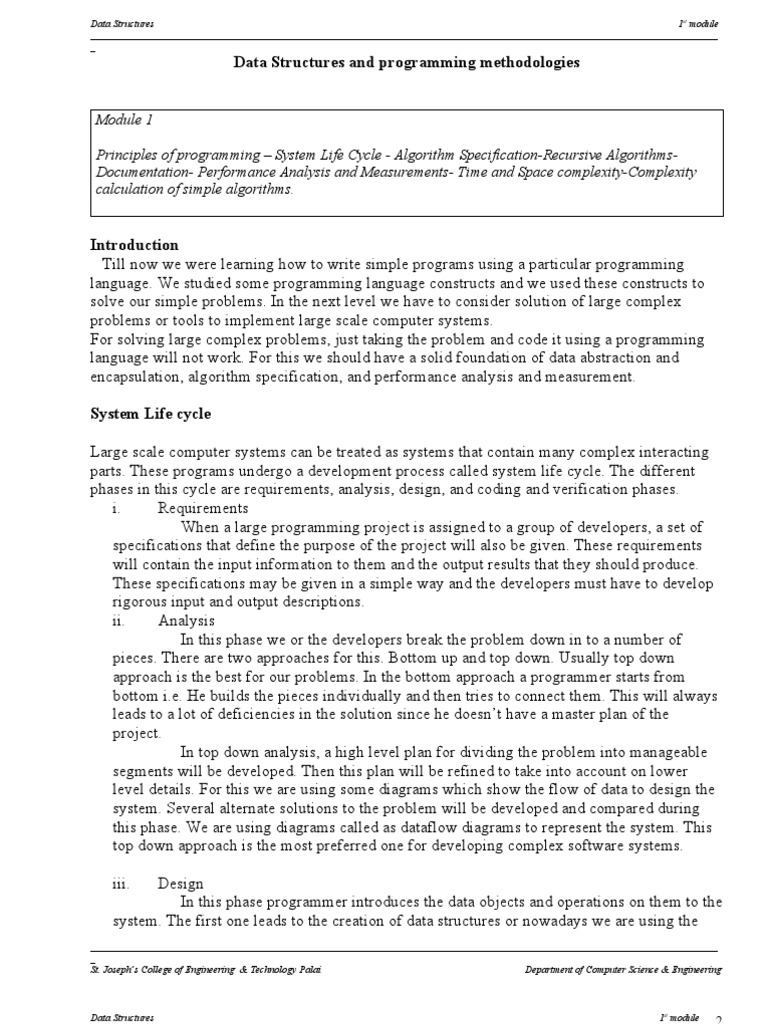 Data Structures and Programming Methodologies | PDF | Computer Programming | Algorithms
