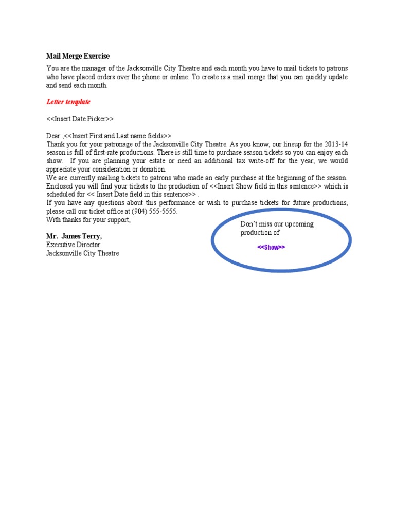 Mail Merge Exercise - Chapter 2 | PDF