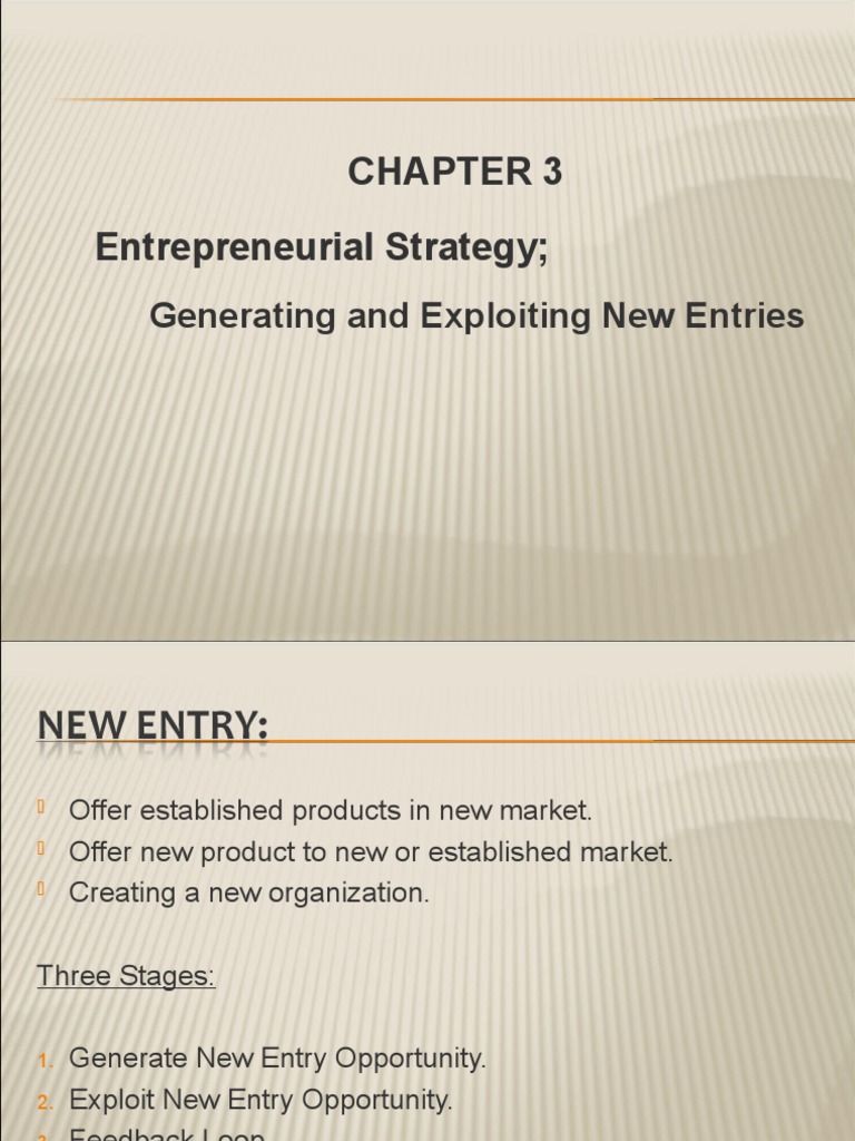 Entrepreneurship Chapter 3 | PDF | Entrepreneurship | Strategic Management