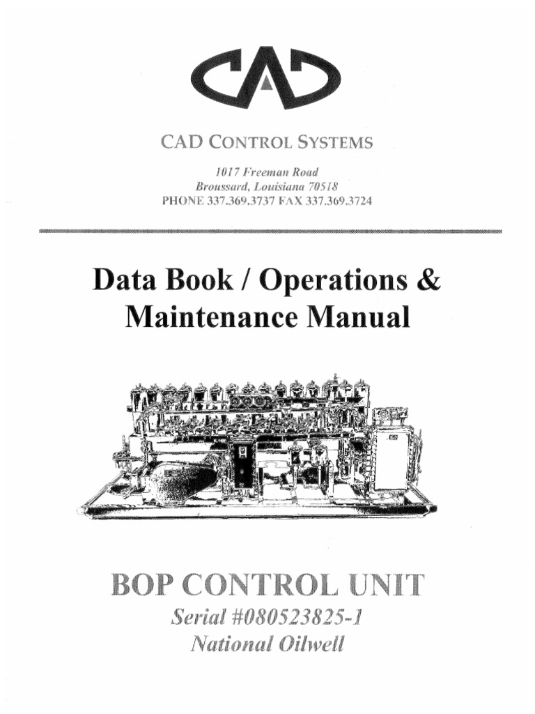 Cad - Bop Control Unit Sn#080523825-1, Omm | PDF