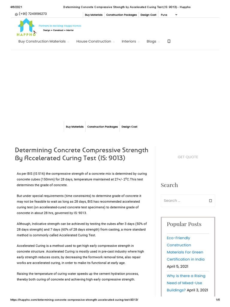 Determining Concrete Compressive Strength by Accelerated Curing Test ...