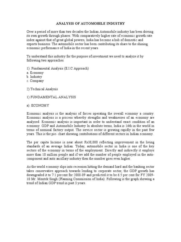 Analysis of Automobile Industry | PDF | Economic Growth | Car