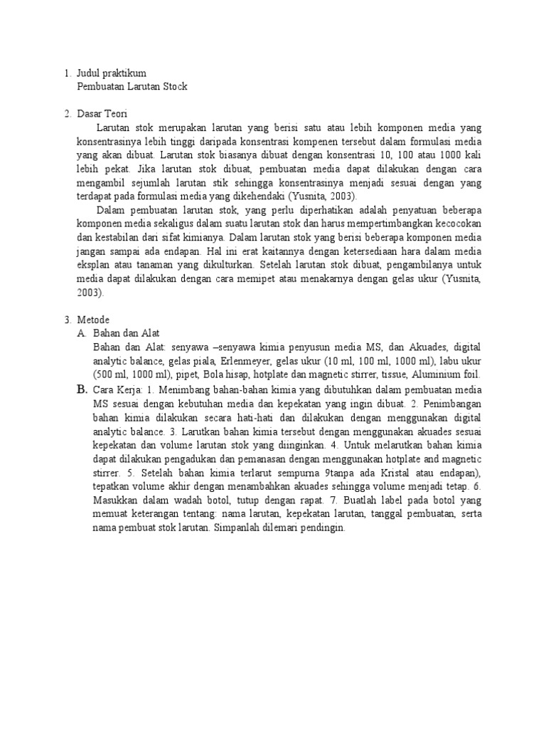 Laporan Praktikum 2 - Pembuatan Larutan Stock - Vicky ANggara ...