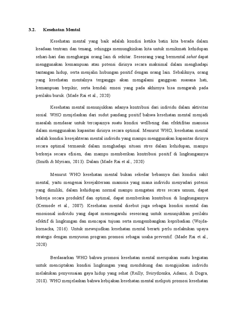 Kesehatan Mental | PDF | Pengembangan Diri