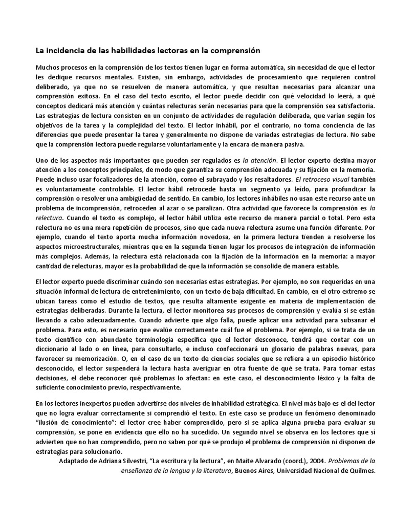 Lectura2 - Adriana Silvestri - La Escritura y La Lectura | PDF | Memoria | Información