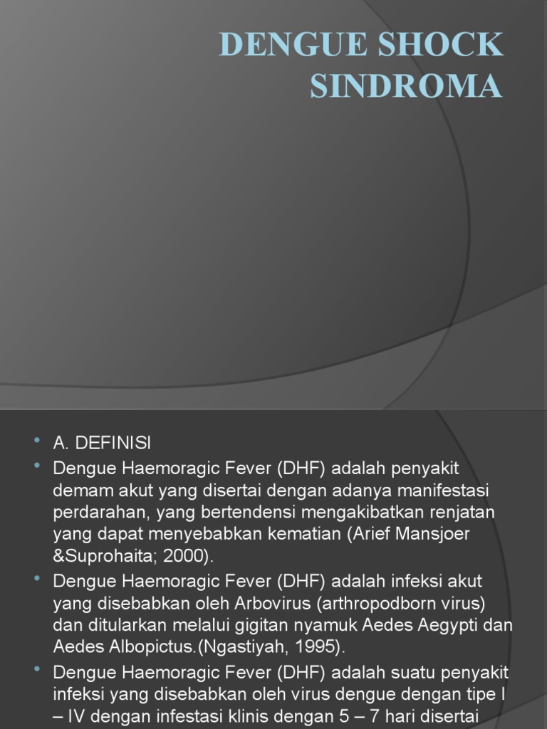 Dengue Syok Syndrome | PDF