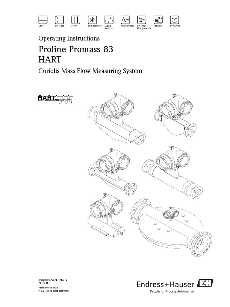 Proline Promass 83 Operating Instructions (Denso) | PDF | Safety | Liquids