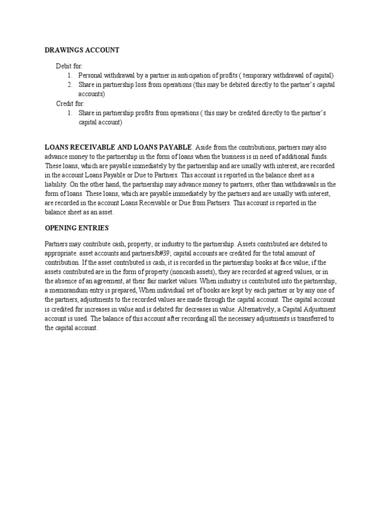 Drawings Account | PDF