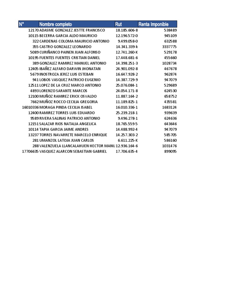 Formato BBDD (Fundacion) Obra Tocornal | PDF