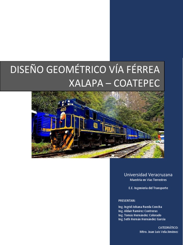 Diseño Vía Férrea Xalapa-Coatepec | PDF | Tranvía | Transporte ferroviario
