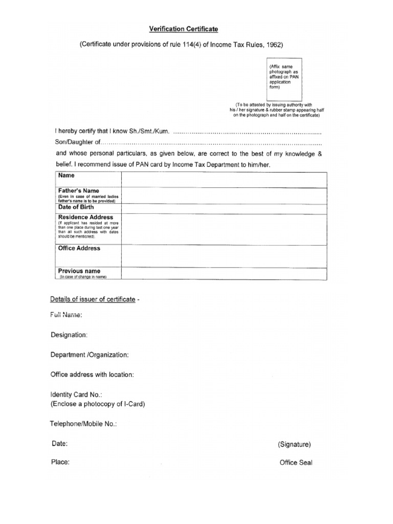 Verification Certificate of Gazetted Officer | PDF