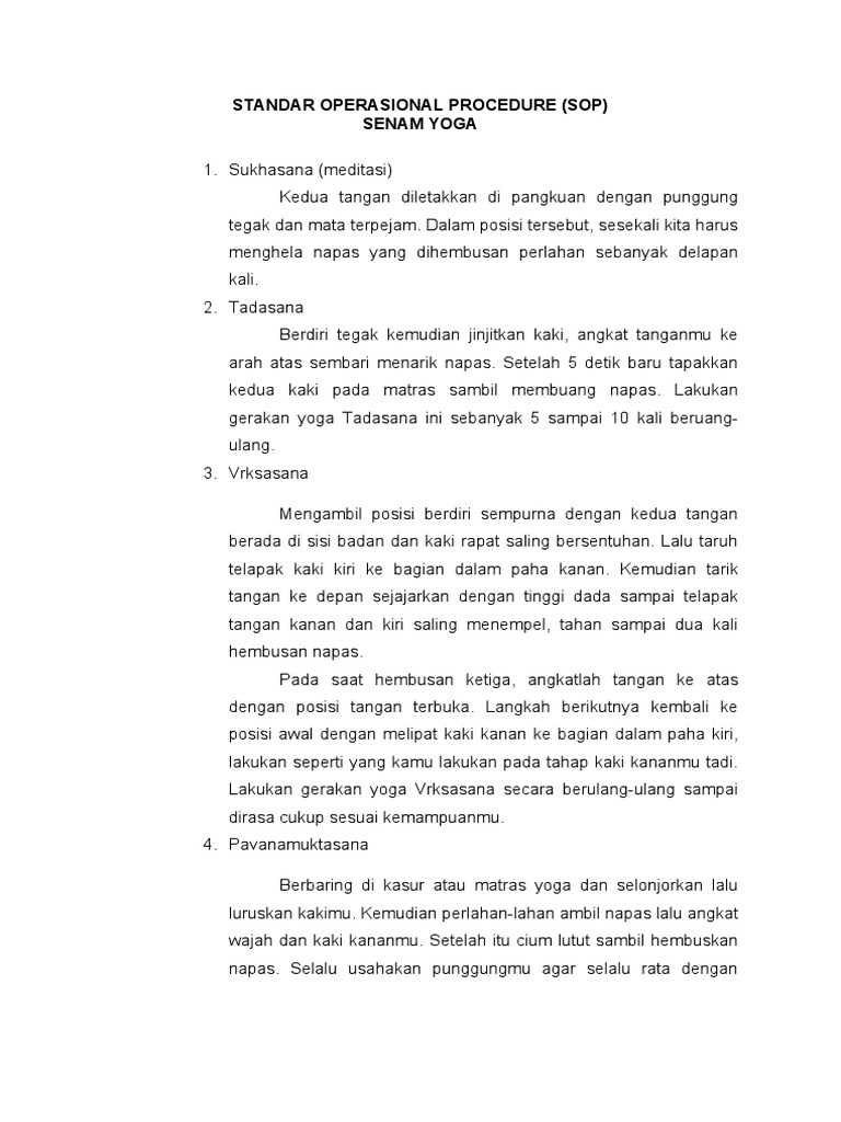 Standar Operasional Procedure | PDF