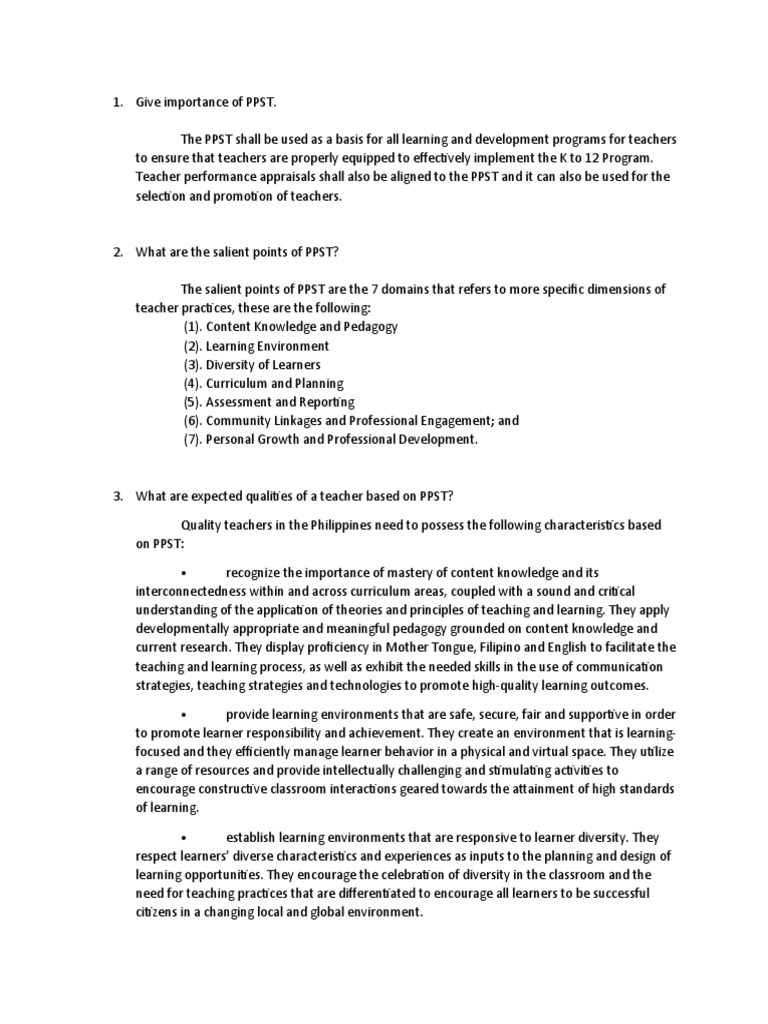 What To Do PPST | PDF | Learning | Teachers