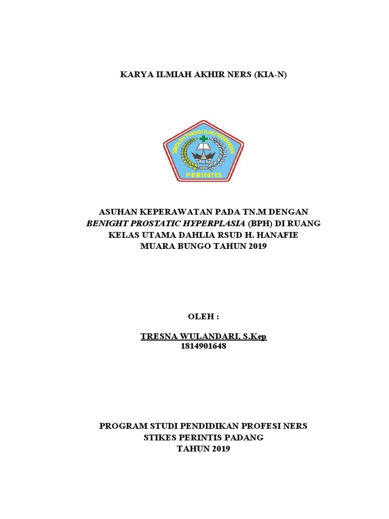 Karya Ilmiah Akhir Ners (Kia-N) : Benight Prostatic Hyperplasia (BPH) Di Ruang | PDF
