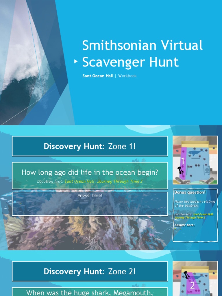 Smithsonian Virtual Scavenger Hunt-Sant Ocean Hall-Workbook | PDF ...