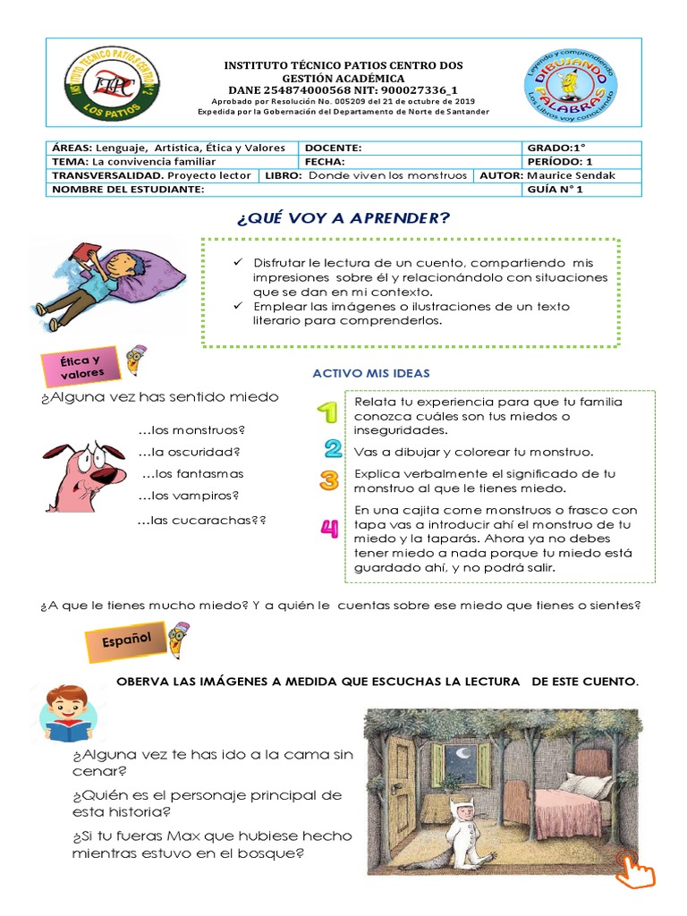 Guía 1 Lenguaje 1° - Donde Viven Los Monstruos | PDF | Science ...