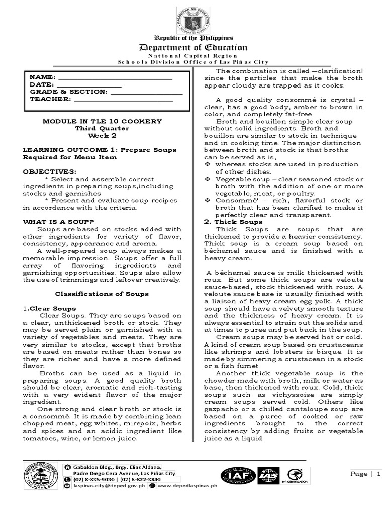 Essential Soup Preparation Guide | PDF | Stock (Food) | Soup